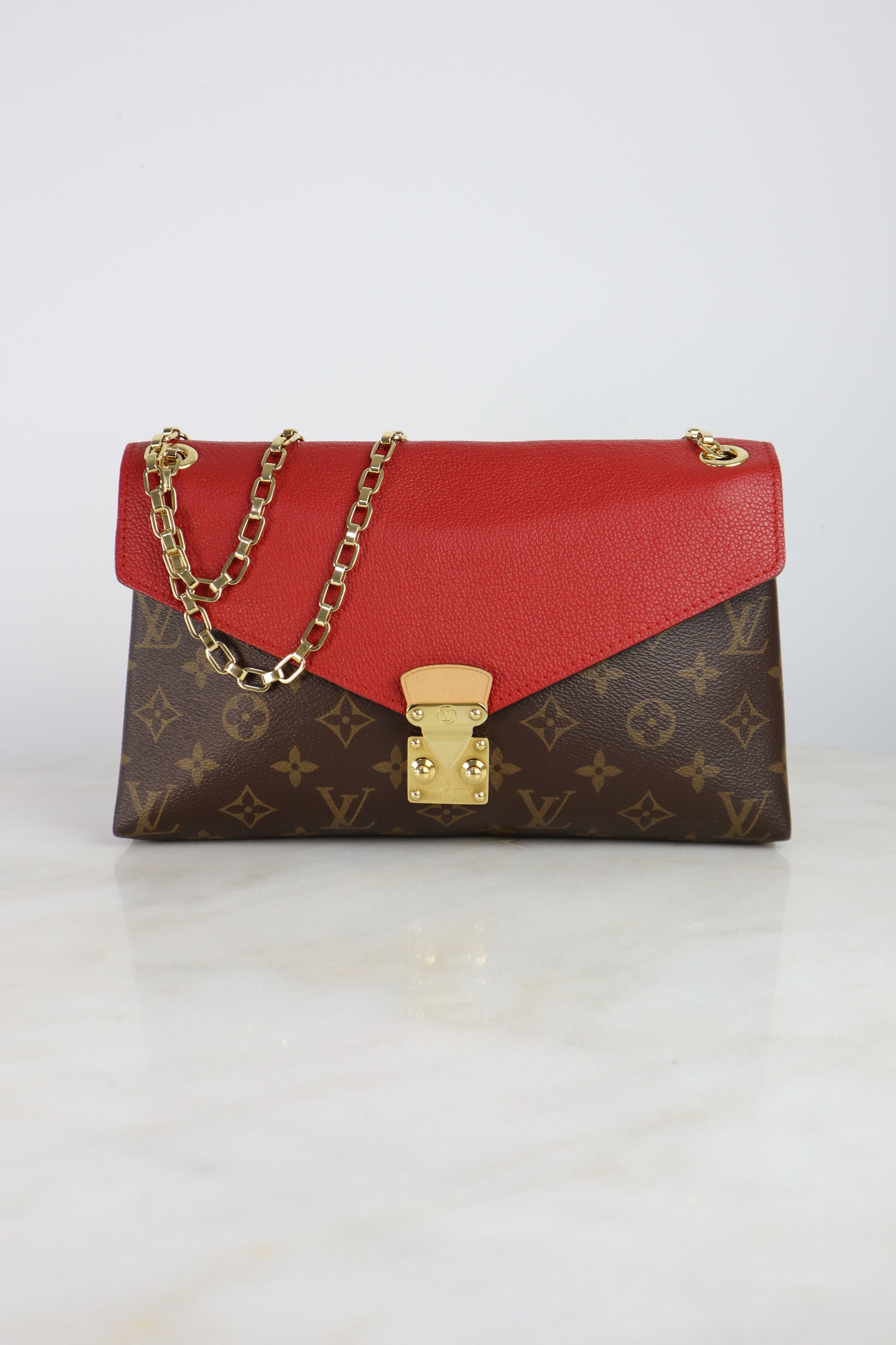 Louis Vuitton Monogram Red Pallas Chain Shoulder Bag