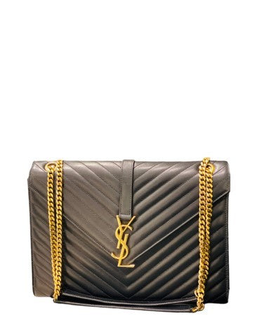 YSL Black Envelope Large Bag