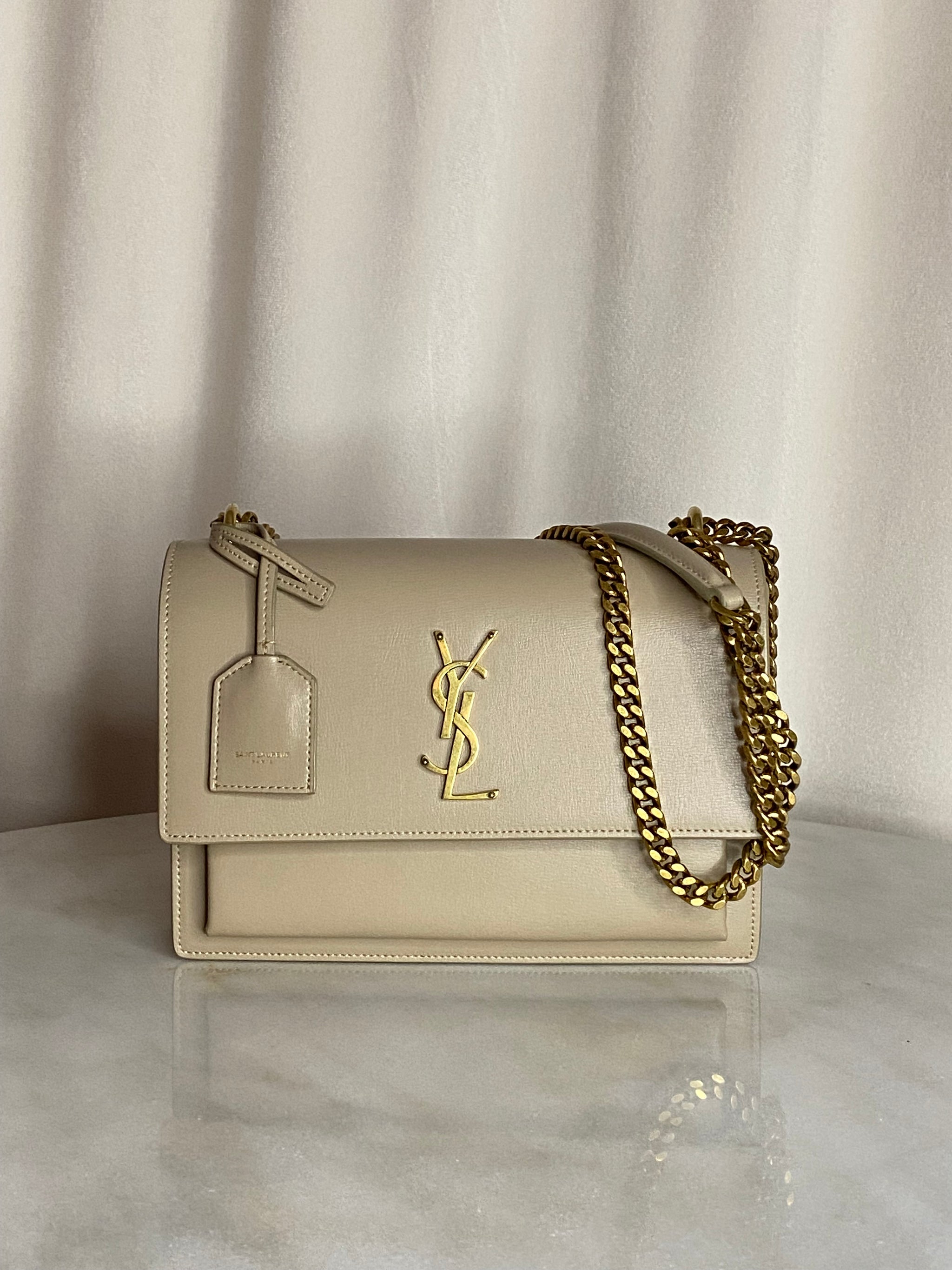 YSL Beige Sunset Medium Crossbody Bag