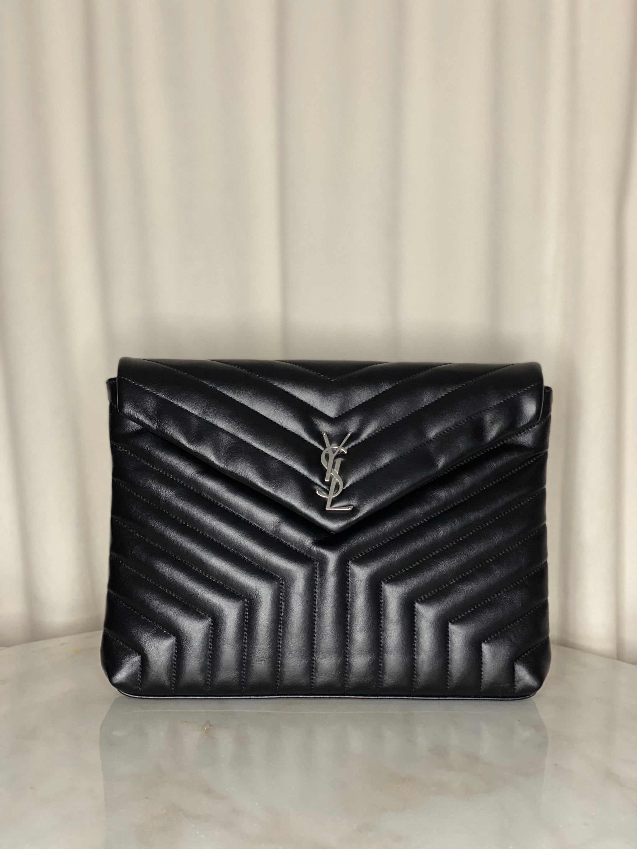 YSL Black Large Pouch